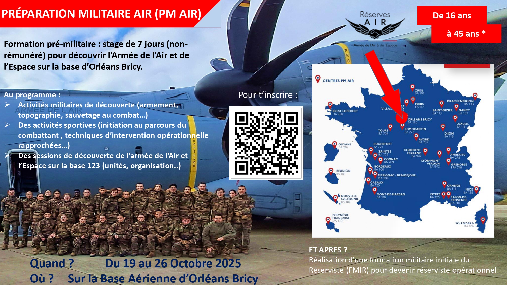 PREPARATION MILITAIRE AIR DU 19 AU 26 OCTOBRE 2025 SUR LA BASE AERIENNE ORLEANS-BRICY | Germigny ...